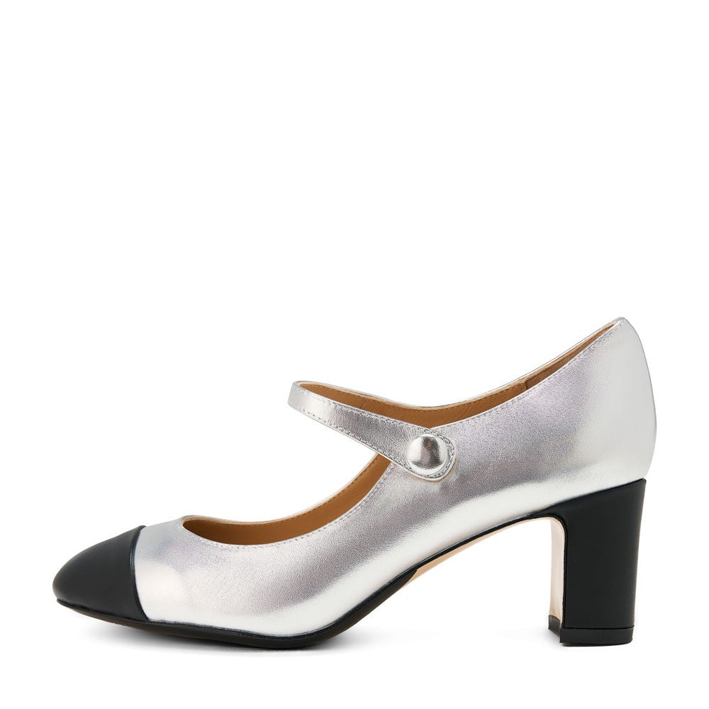 Designer Gemma 2.0 Silver/black Shoes For Women By Age Of Innocence