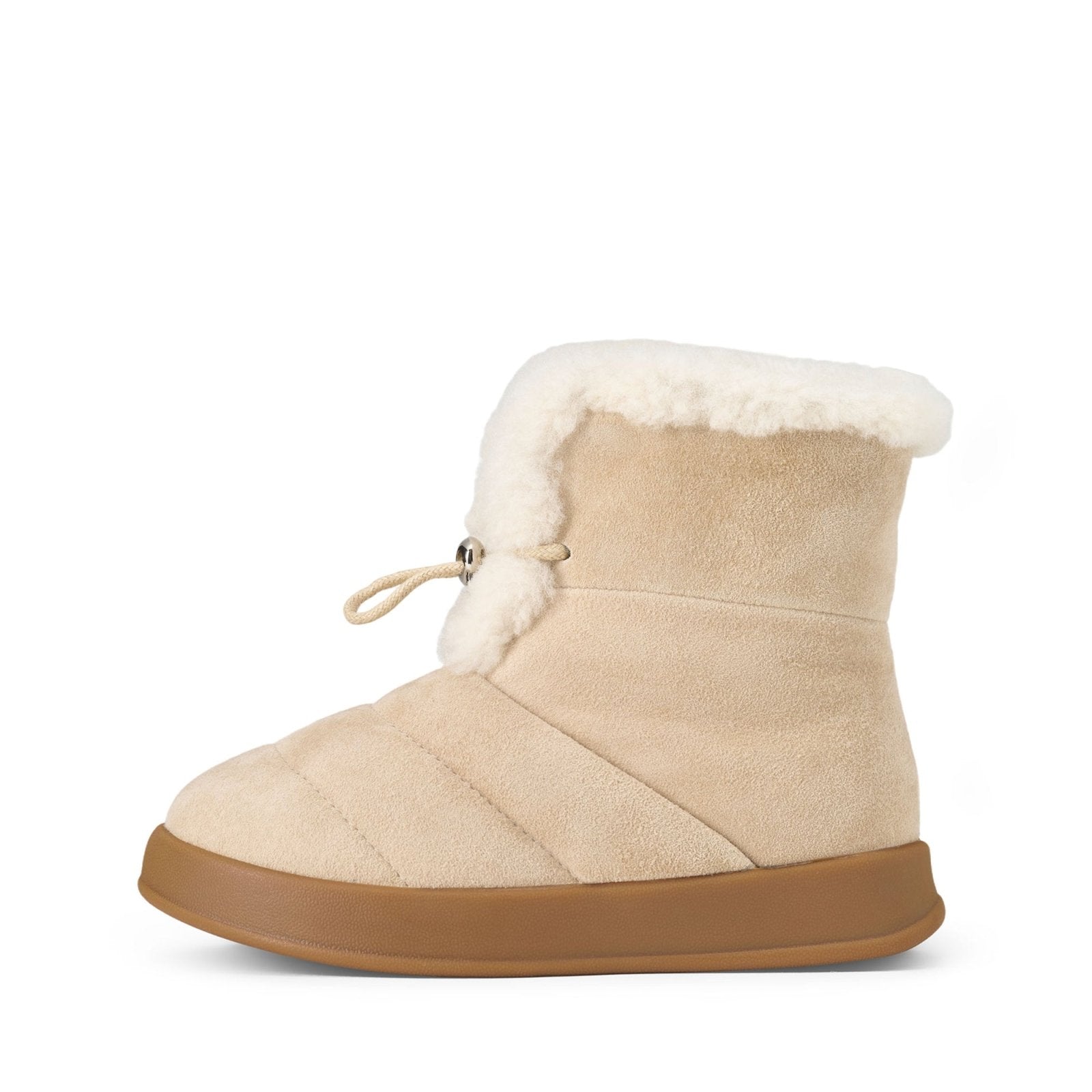 Ketch Light Beige Suede Winter Boots for Kids by Age of Innocence