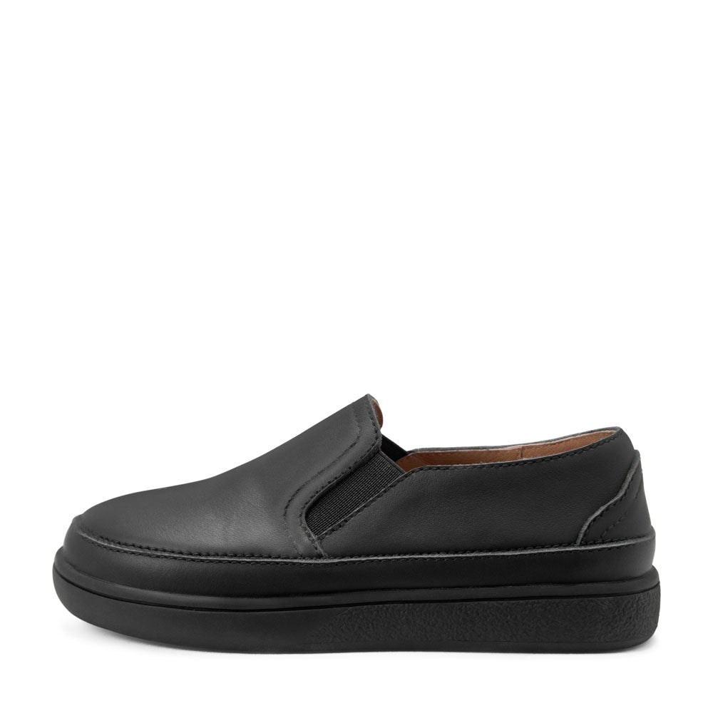 Terry Leather Black Shoes for Boys by Age of Innocence