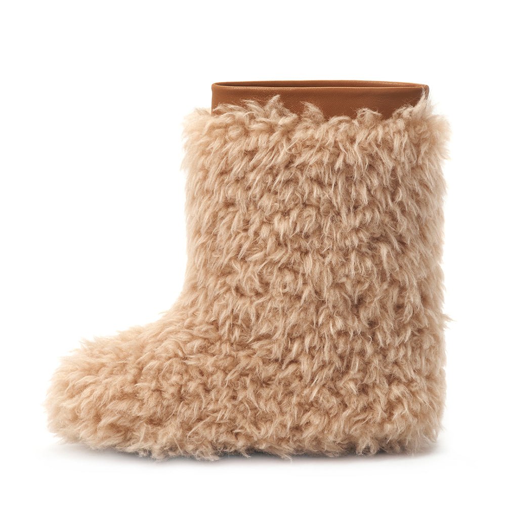 Designer Children Yeti Beige Highboots For Baby Girls